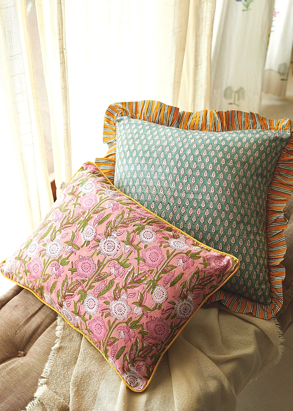 Shop Block Printed Cotton Cushion Covers | Michri.India